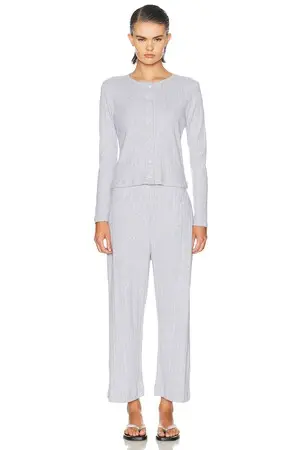 LESET Pointelle Classic Cardigan