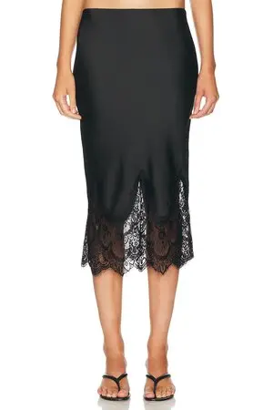 Norma Kamali Bias Half Slip Dress With Lace