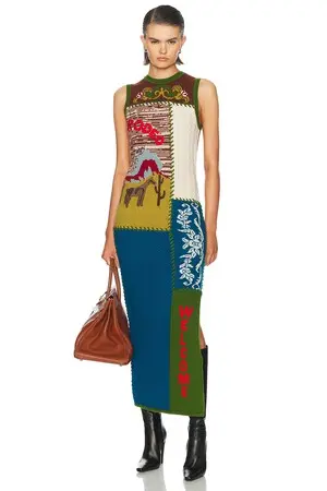 ALEMAIS Lasso Patchwork Knit Dress - Multi