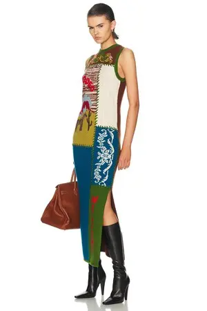 ALEMAIS Lasso Patchwork Knit Dress