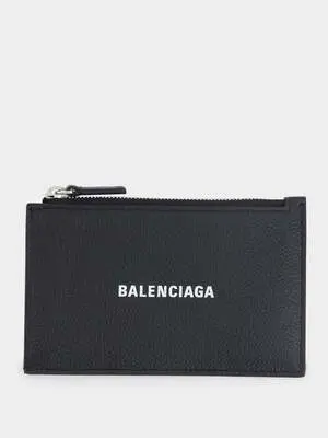Balenciaga Leather Logo Card Holder - Black