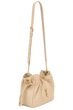 Saint Laurent Jamie Shoulder Pouch Bag In Charcoal - Clear Beige