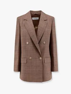 Max Mara Mxmastrale Wool Blazer With Prince Of Wales Pattern
