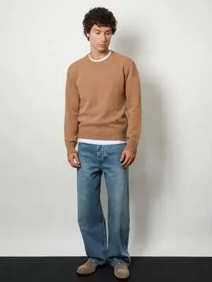 AMI Paris Cashmere Sweater - Beige