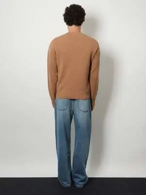 AMI Paris Cashmere Sweater - Beige