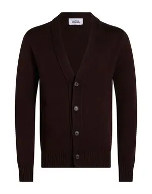 Alpha Studio Cardigan Midnight Size Merino Wool - Brown