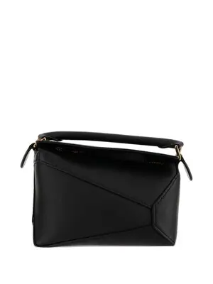 Loewe Puzzle Edge Mini Leather Handbag - Black