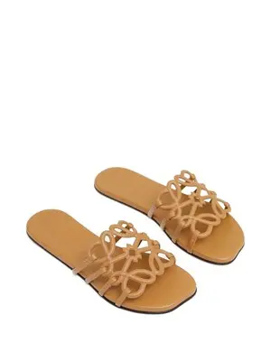 Loewe Petal Anagram Leather Sandals