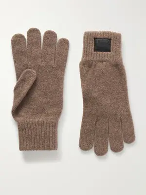 Paul Smith Cashmere And Merino Wool-blend Gloves - Brown