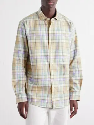 Polo Ralph Lauren Logo-embroidered Checked Cotton-oxford Shirt - Neutrals