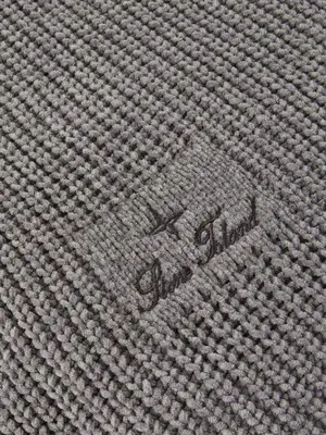 Stone Island Logo-embroidered Mouliné Cotton-chenille Scarf