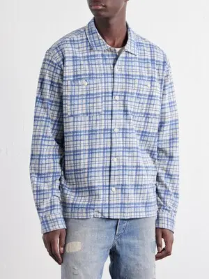 Ralph Lauren Checked Cotton And Linen-blend Shirt
