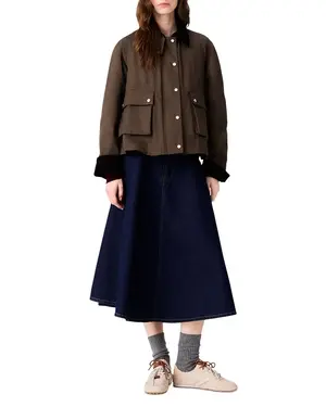 Maje Badagio Cotton Trapeze Jacket