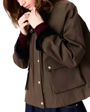 Maje Badagio Cotton Trapeze Jacket