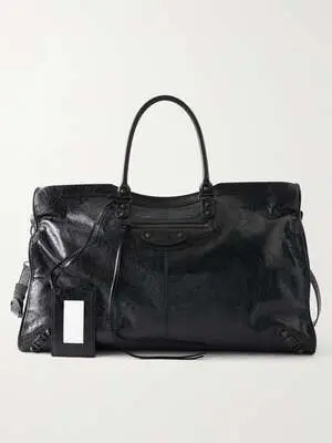 Balenciaga Le City Travel Textured-leather Tote Bag - Black