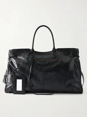 Balenciaga Le City Travel Textured-leather Tote Bag - Black