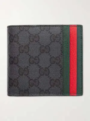 Gucci Web-trimmed Gg Supreme Coated-canvas Billfold Wallet