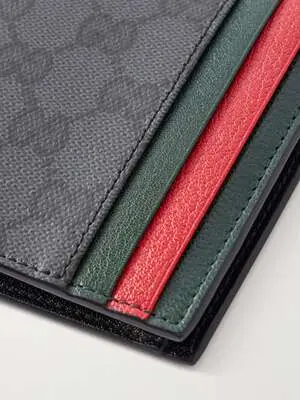 Gucci Web-trimmed Gg Supreme Coated-canvas Billfold Wallet