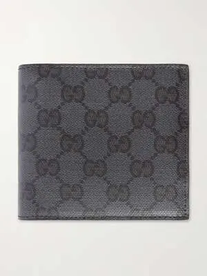 Gucci Web-trimmed Gg Supreme Coated-canvas Billfold Wallet