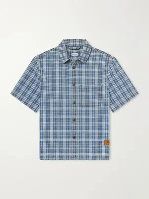 Burberry Logo-appliquéd Checked Denim Shirt
