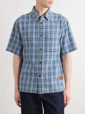 Burberry Logo-appliquéd Checked Denim Shirt