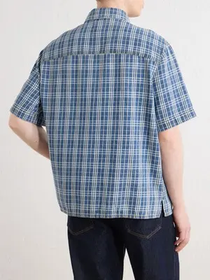 Burberry Logo-appliquéd Checked Denim Shirt