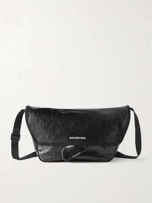 Balenciaga Explorer Arena Textured-leather Messenger Bag - Black