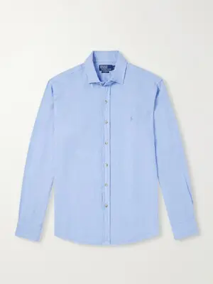 Polo Ralph Lauren Logo-embroidered Linen Shirt - Blue