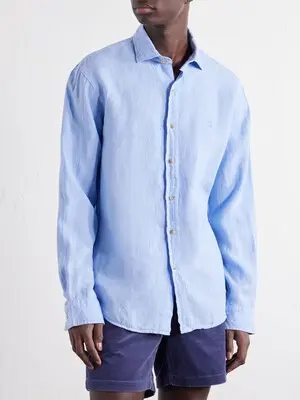 Polo Ralph Lauren Logo-embroidered Linen Shirt - Blue