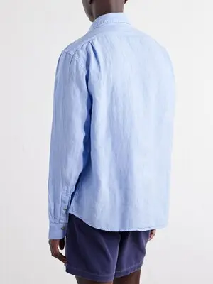 Polo Ralph Lauren Logo-embroidered Linen Shirt - Blue