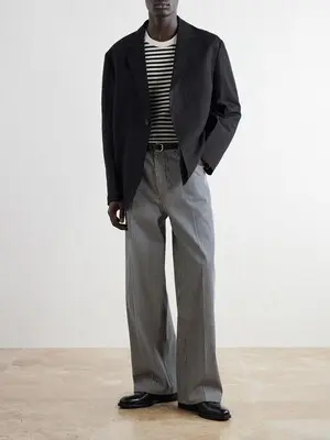 AMI Paris Logo-embroidered Striped Cotton-jersey T-shirt