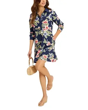 Tommy Bahama Island Escape Ocean Petals Long Sleeve Dress