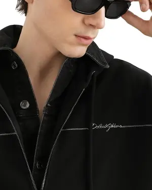 Dolce & Gabbana Zip Logo Drawstring Hooded Sweatshirt