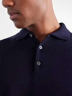 PIACENZA CASHMERE 1733 Merino-wool And Silk-blend Polo Sweater - Blue