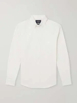 Portuguese Flannel Montebelo Button-down Collar Cotton-poplin Shirt - Cream