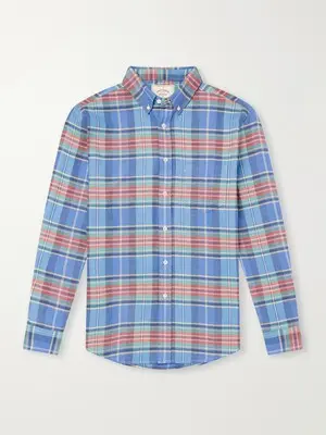 Portuguese Flannel Lucia Checked Cotton-flannel Shirt - Blue