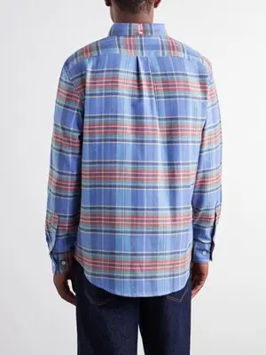 Portuguese Flannel Lucia Checked Cotton-flannel Shirt - Blue