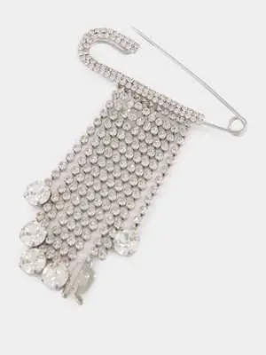Rabanne Safety Pin Charm With Strass Fringe