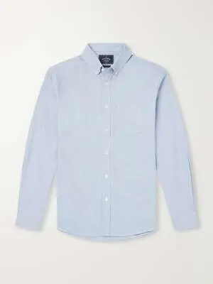 Portuguese Flannel Montebelo Button-down Collar Cotton-poplin Shirt - Blue
