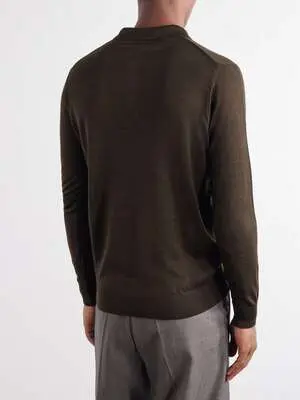 PIACENZA CASHMERE 1733 Merino-wool And Silk-blend Polo Sweater