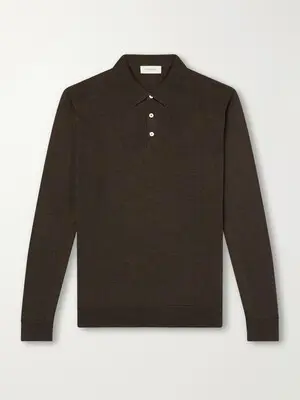 PIACENZA CASHMERE 1733 Merino-wool And Silk-blend Polo Sweater