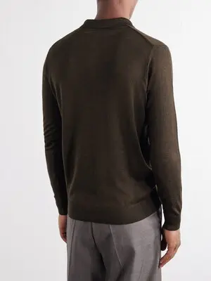 PIACENZA CASHMERE 1733 Merino-wool And Silk-blend Polo Sweater