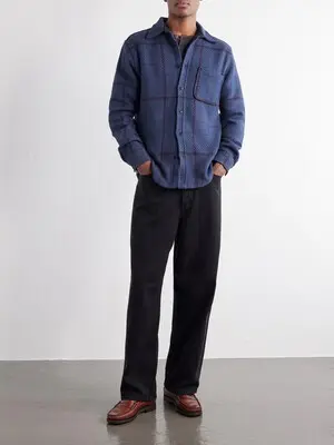 Portuguese Flannel Upper Checked Cotton-woven Overshirt