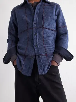 Portuguese Flannel Upper Checked Cotton-woven Overshirt