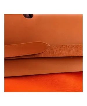 Hermès 39 Herbag Zip Leather And Toile - Orange