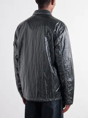 Stone Island Garment-dyed Textured Shell Zip-up Jacket - Green
