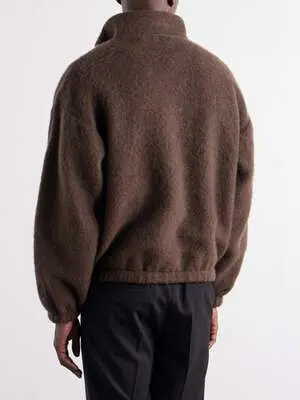 JIL SANDER Wool-blend Brushed Half-zip Sweater