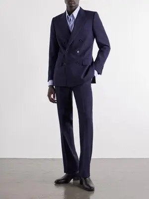 Husbands Double-breasted Wool-fresco Suit