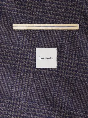 Paul Smith Prince Of Wales Wool And Silk-blend Suit Jacket - Blue