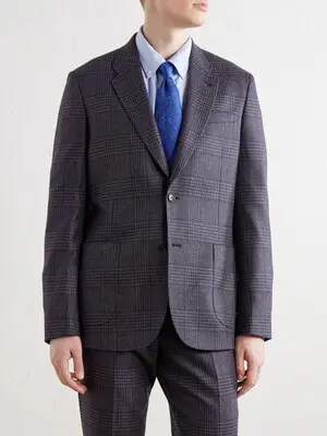 Paul Smith Prince Of Wales Wool And Silk-blend Suit Jacket